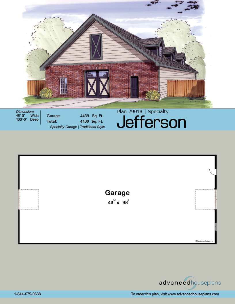 Traditional Garage Plan | Jefferson