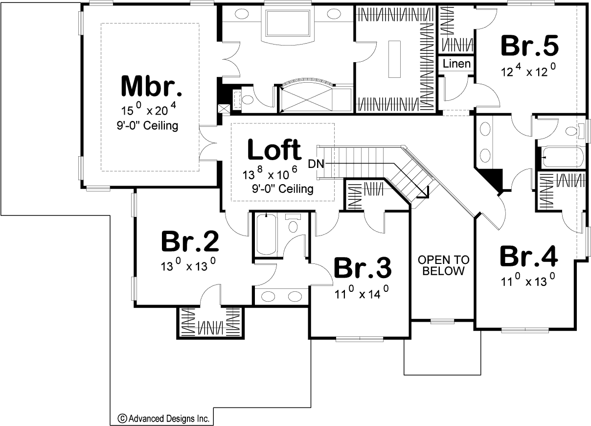 1.5 Story Traditional House Plan | Holbrook