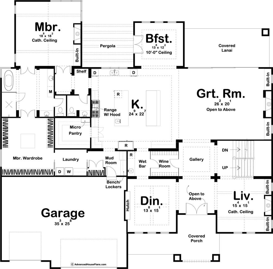1.5 Story Modern Farmhouse Style House Plan | Tower Grove
